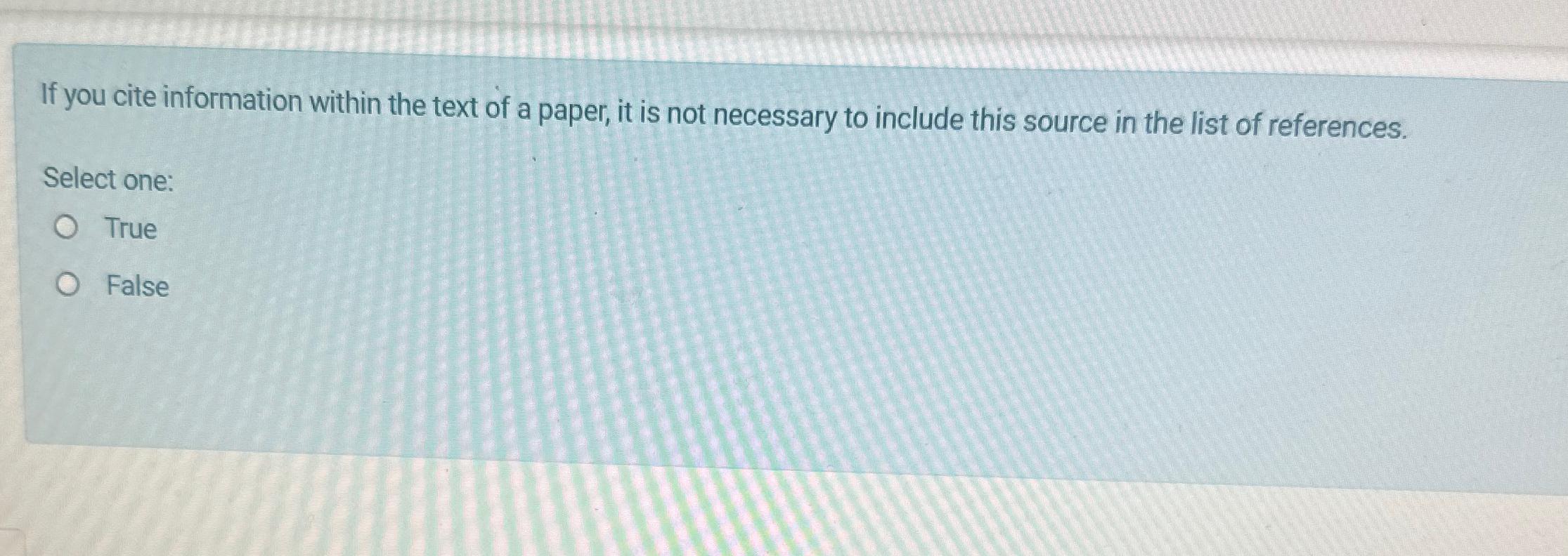 Solved If you cite information within the text of a paper, | Chegg.com