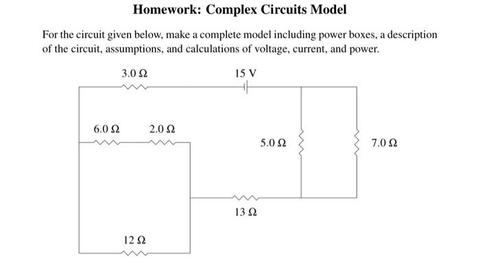 Solved Homework: Complex Circuits Model For the circuit | Chegg.com