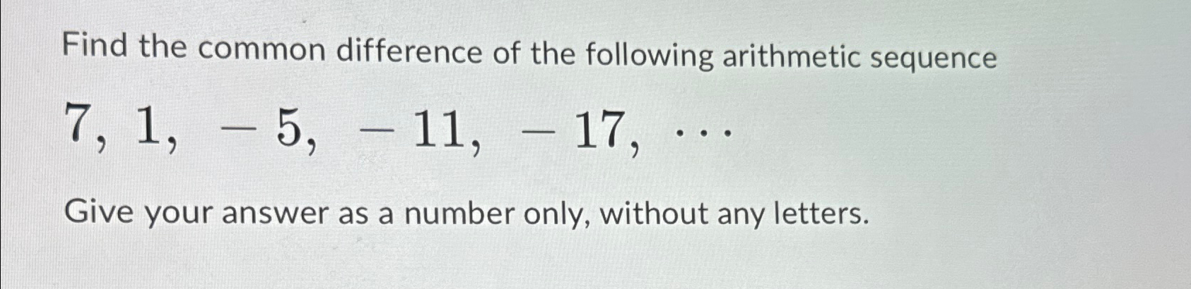 Solved Find the common difference of the following | Chegg.com