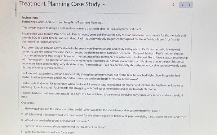 Solved Instructions Partializing Goals: Short-Term and | Chegg.com