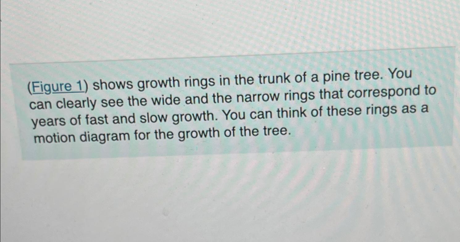 Solved (Figure 1) ﻿shows growth rings in the trunk of a pine | Chegg.com