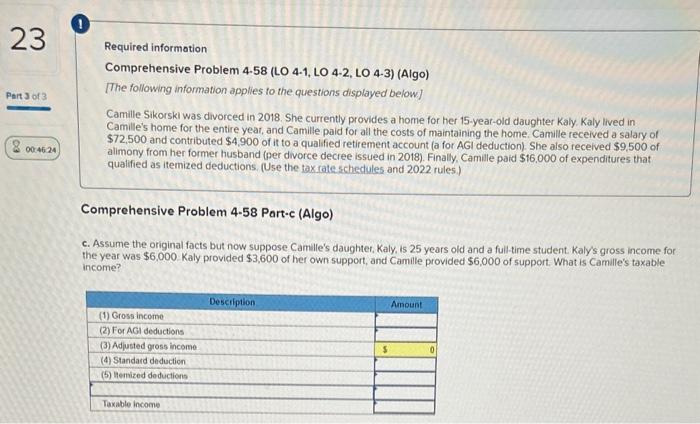 Solved Required information Comprehensive Problem 4.58 (LO | Chegg.com