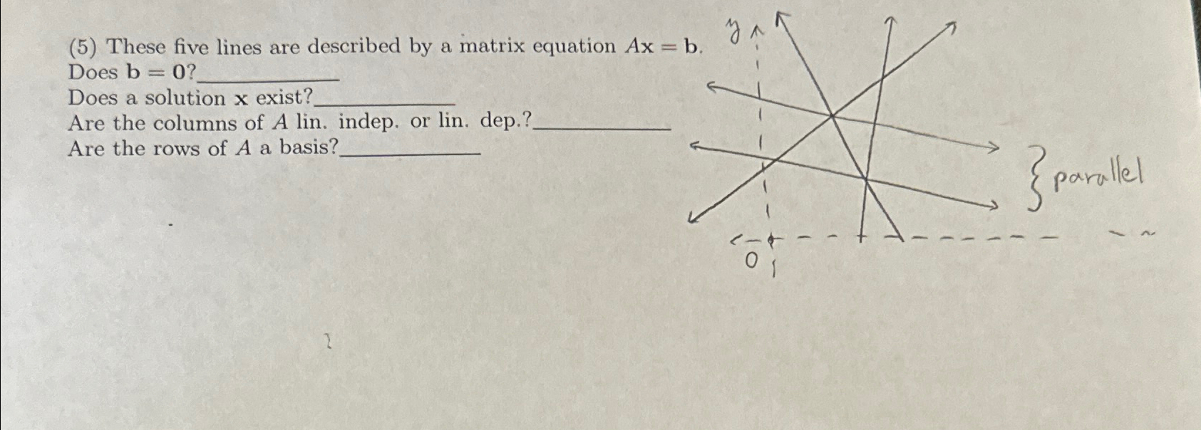 Solved (5) ﻿These five lines are described by a matrix | Chegg.com