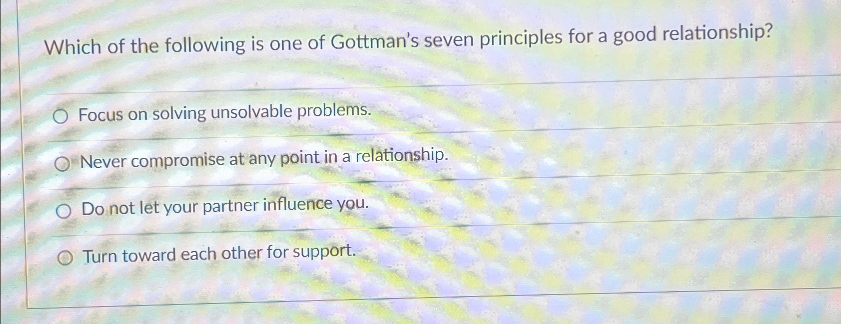 Solved Which of the following is one of Gottman's seven | Chegg.com