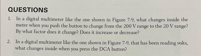Solved FIGURE 7-9. A digital multimeter with push buttons | Chegg.com