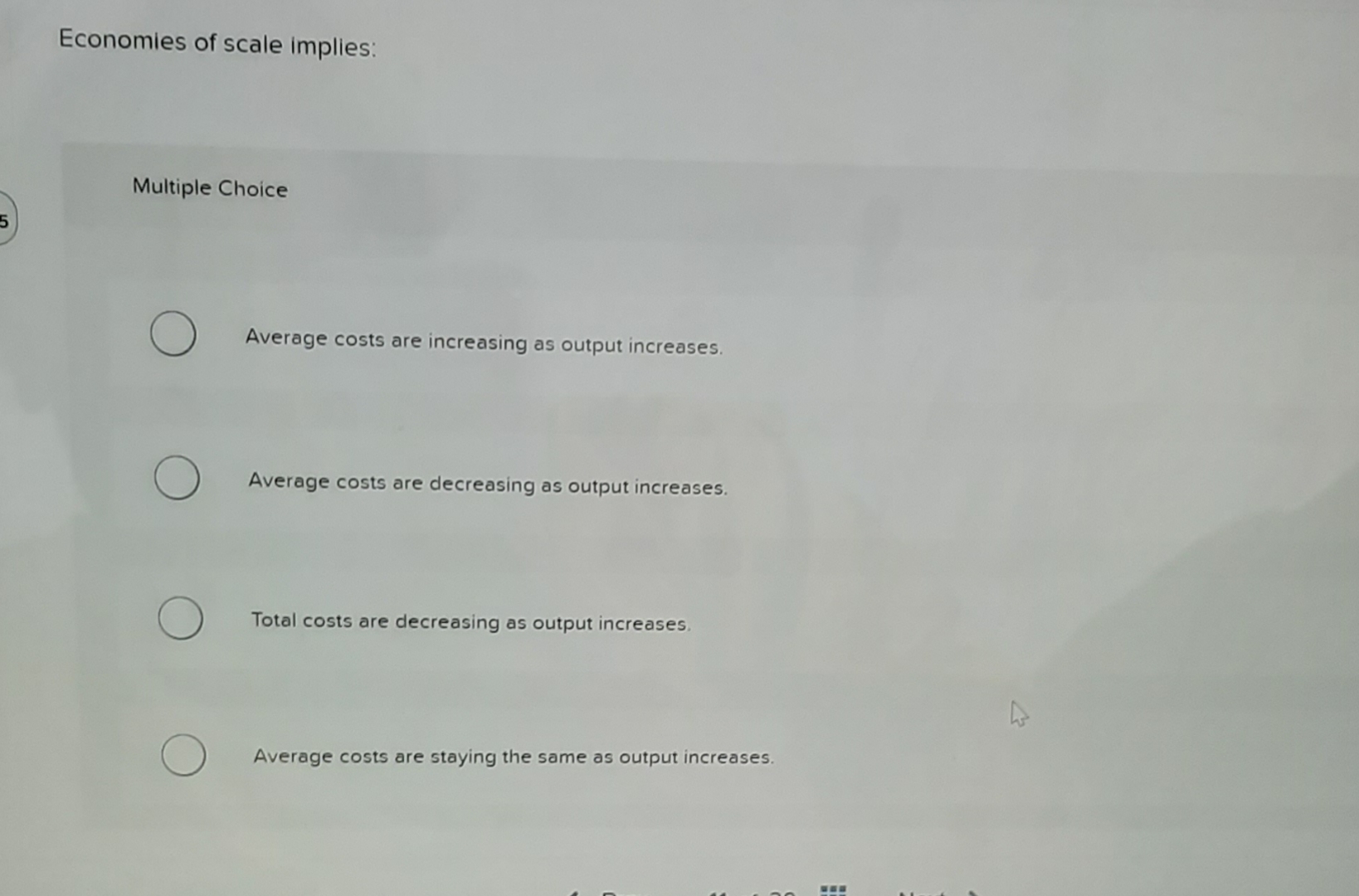 Solved Economies of scale implies:Multiple ChoiceAverage | Chegg.com