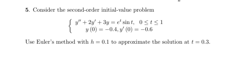 Consider the second-order initial-value | Chegg.com