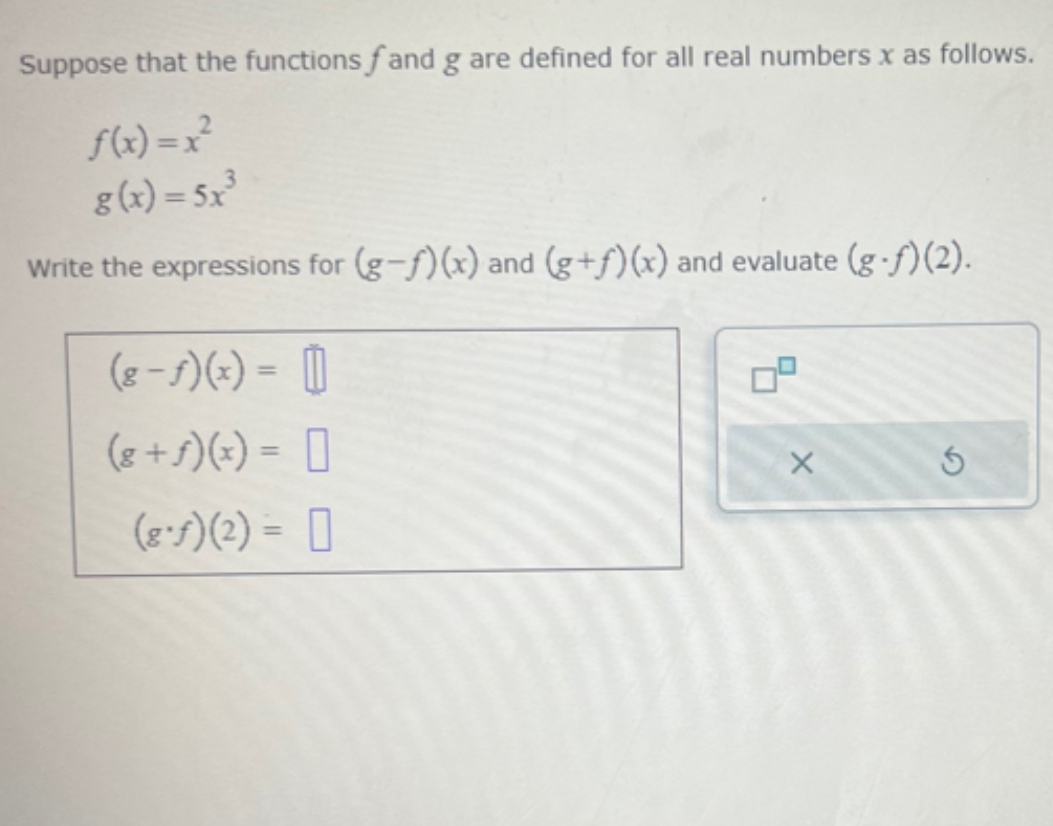 Solved Suppose that the functions f ﻿and g ﻿are defined for | Chegg.com