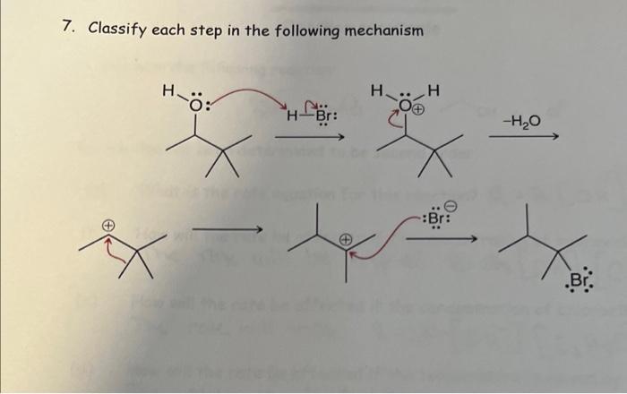 Solved 7. Classify each step in the following mechanism | Chegg.com