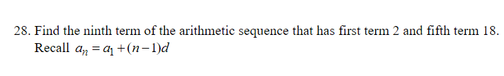 Solved Find the ninth term of the arithmetic sequence that | Chegg.com