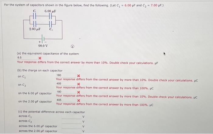 Solved system of capacitors shown in the figure below, find | Chegg.com
