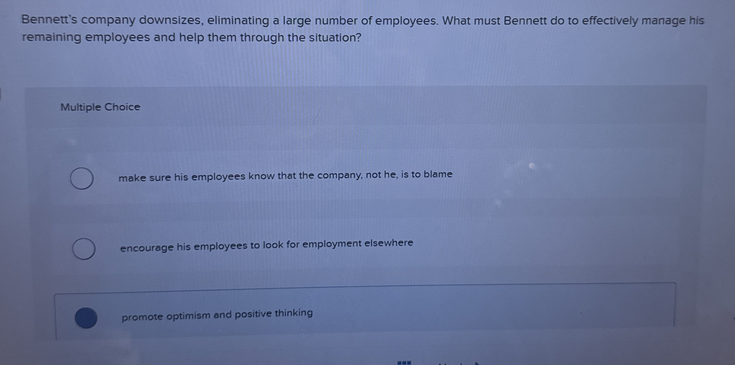 Solved Bennett's company downsizes, eliminating a large | Chegg.com