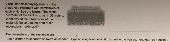 Solved A track and field playing area is in the shape of a | Chegg.com