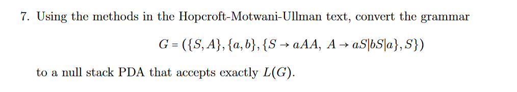 Solved Using the methods in the Hopcroft-Motwani-Ullman | Chegg.com