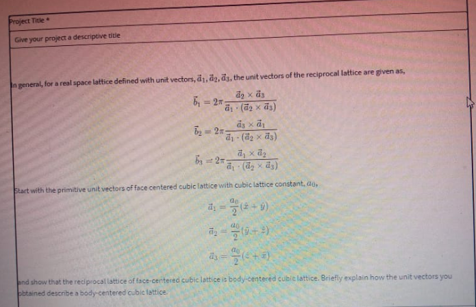 Solved In general, for a real space lattice defined with | Chegg.com