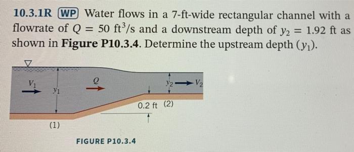 Solved 10.3.1R WP Water flows in a 7-ft-wide rectangular | Chegg.com