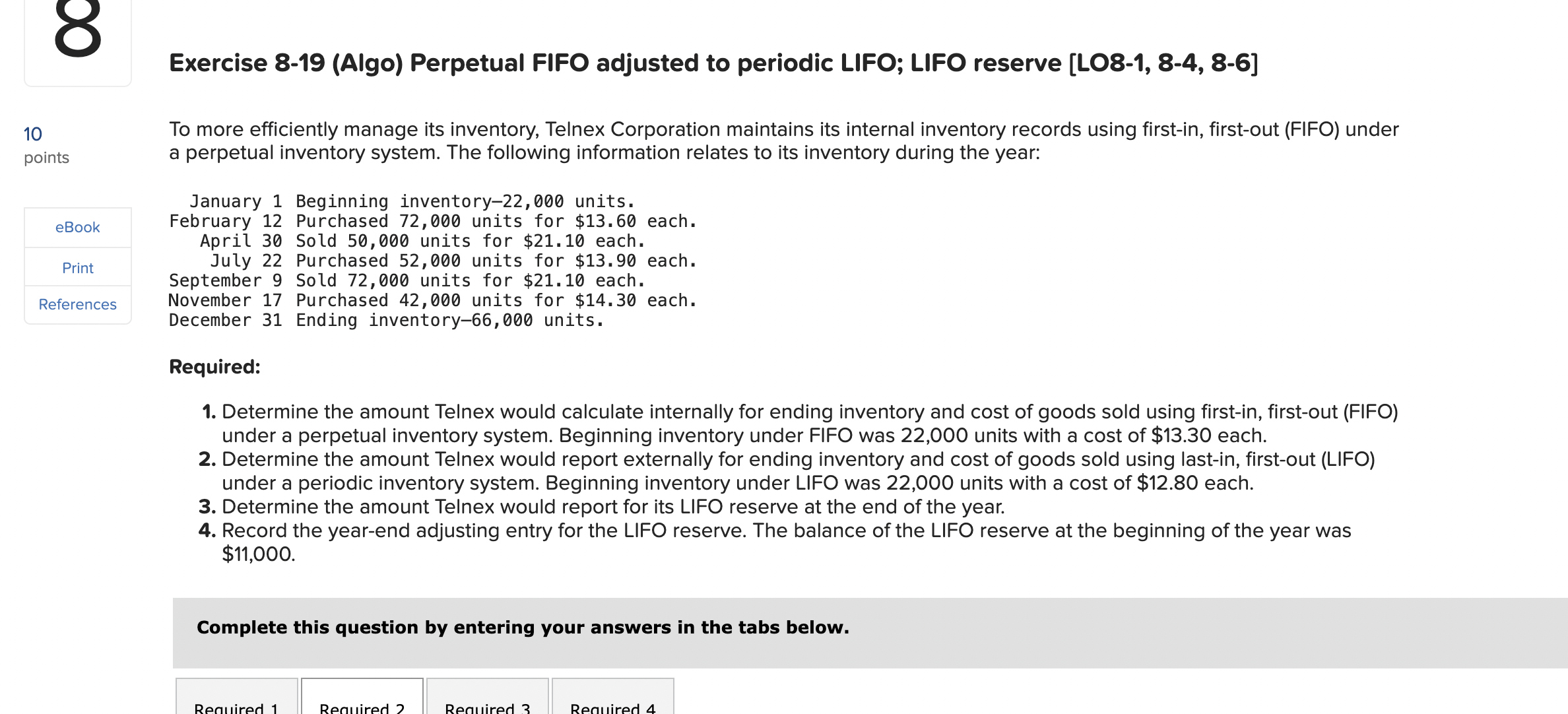 Solved Exercise 8-19 (Algo) ﻿Perpetual FIFO adjusted to | Chegg.com