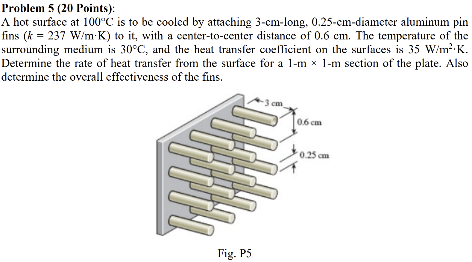 Solved Problem 5 (20 ﻿Points):A hot surface at 100°C ﻿is to | Chegg.com