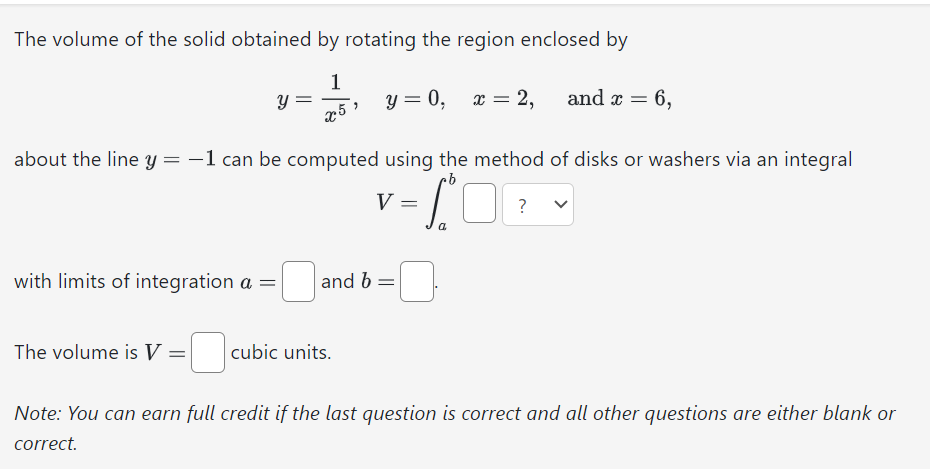 Solved The volume of the solid obtained by rotating the | Chegg.com