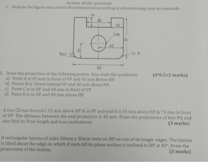 Solved Answer All The Questions 1 Redraw The Figure And