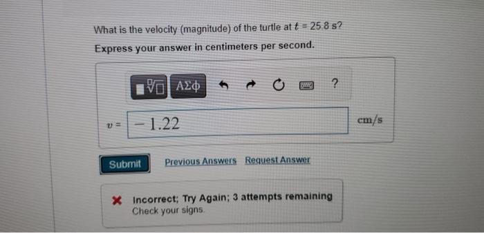 Solved A turtle crawls along a straight line, which we will | Chegg.com