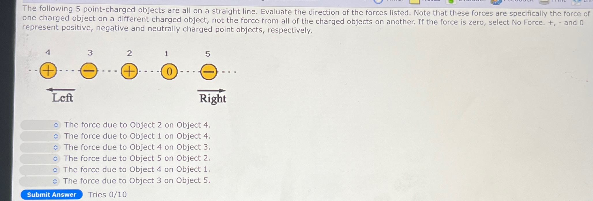 Solved The following 5 ﻿point-charged objects are all on a | Chegg.com