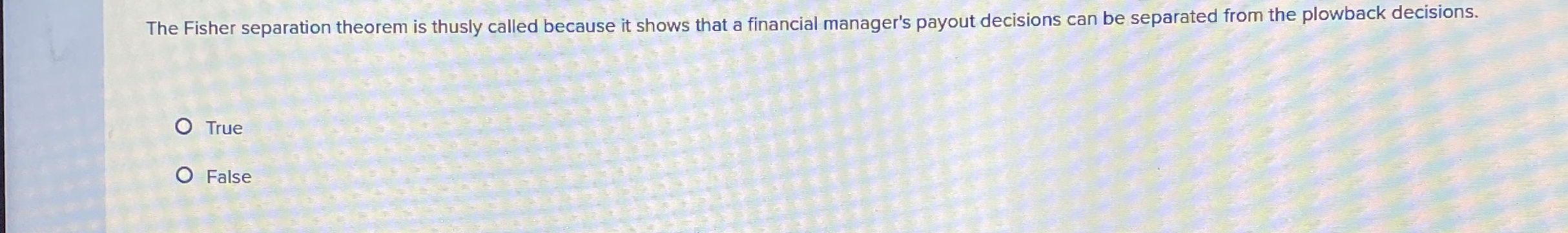 Solved The Fisher separation theorem is thusly called | Chegg.com