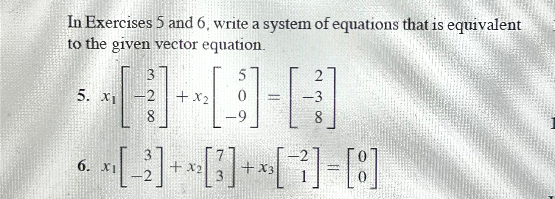 Solved In Exercises 5 ﻿and 6, ﻿write a system of equations | Chegg.com