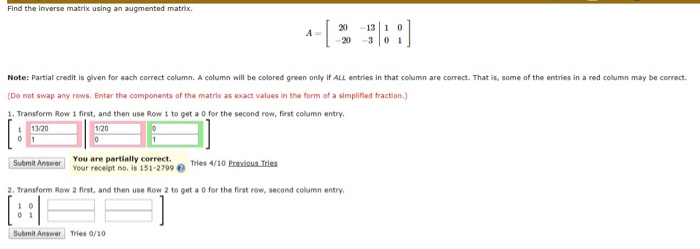 Solved Find the inverse matrix using an augmented matrix | Chegg.com