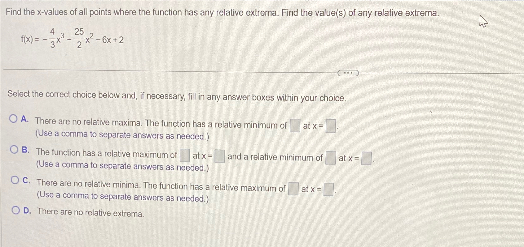 Solved Find the x-values of all points where the function | Chegg.com