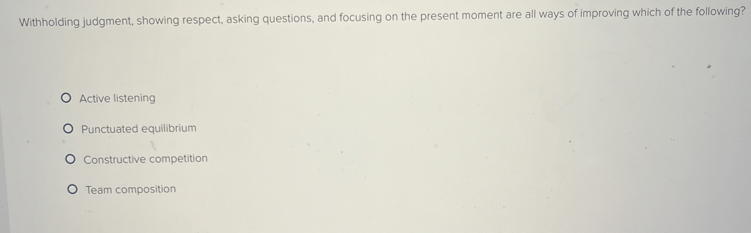 Solved Withholding judgment, showing respect, asking | Chegg.com