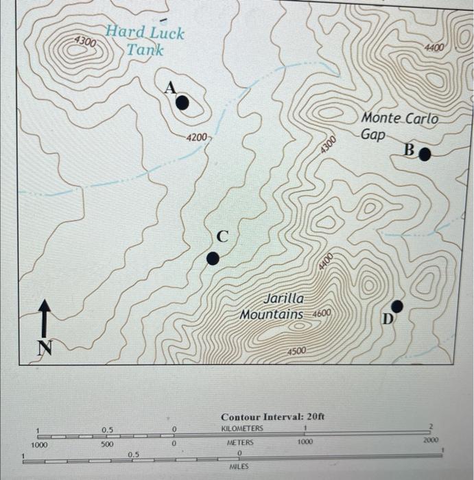 Solved Draw a topographic profile from C to D with a 5:1 | Chegg.com
