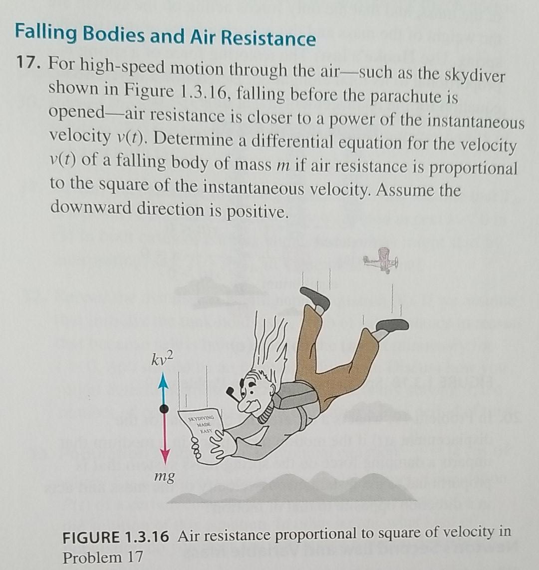 Solved Falling Bodies and Air Resistance 17. For high-speed | Chegg.com