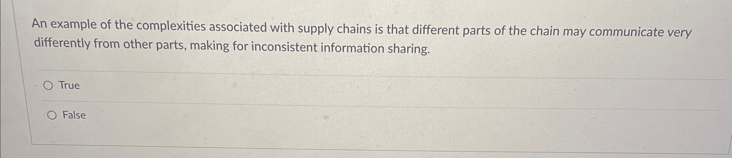 Solved An example of the complexities associated with supply | Chegg.com