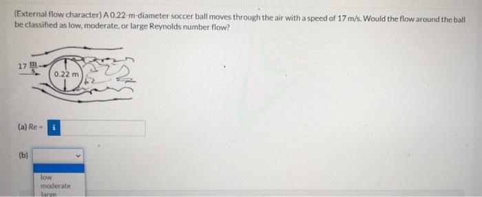 Solved (External flow character) A 0.22-m-diameter soccer | Chegg.com