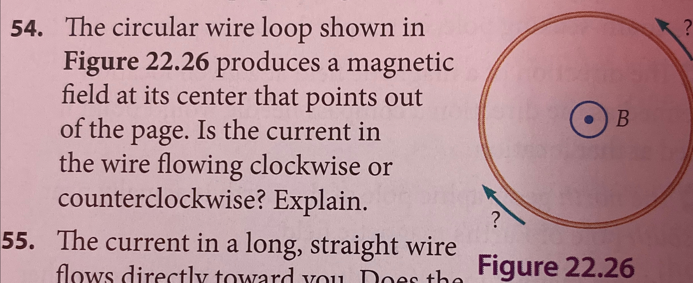 Solved The circular wire loop shown in Figure 22.26 | Chegg.com