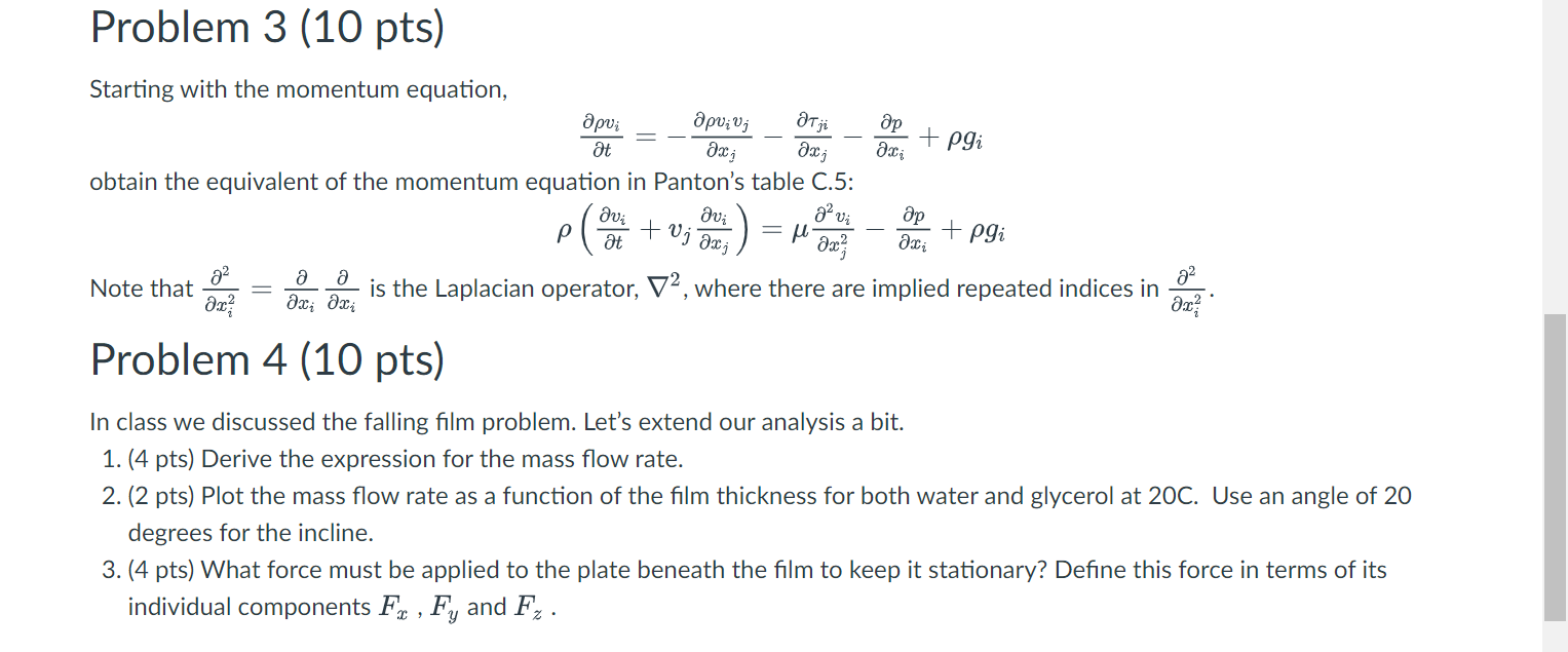 Solved Problem 3 (10 ﻿pts)Starting with the momentum | Chegg.com