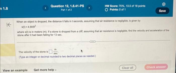 Solved When an object is dropped, the distance it falls in t | Chegg.com