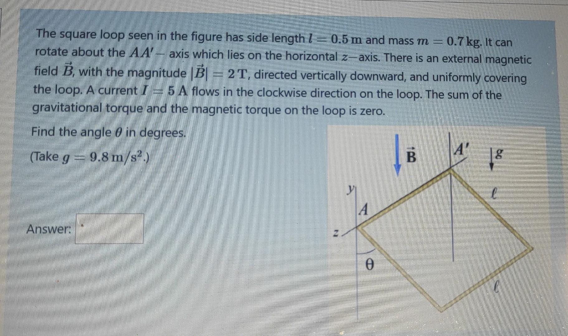 Solved SA The square loop seen in the figure has side length | Chegg.com