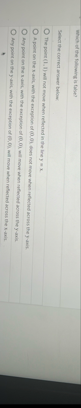 Solved Which of the following is false?Select the correct | Chegg.com