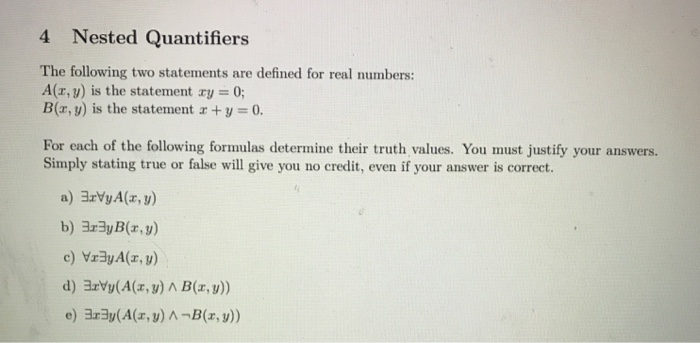 Solved 1 Quantifiers Consider the domain of integer numbers, | Chegg.com