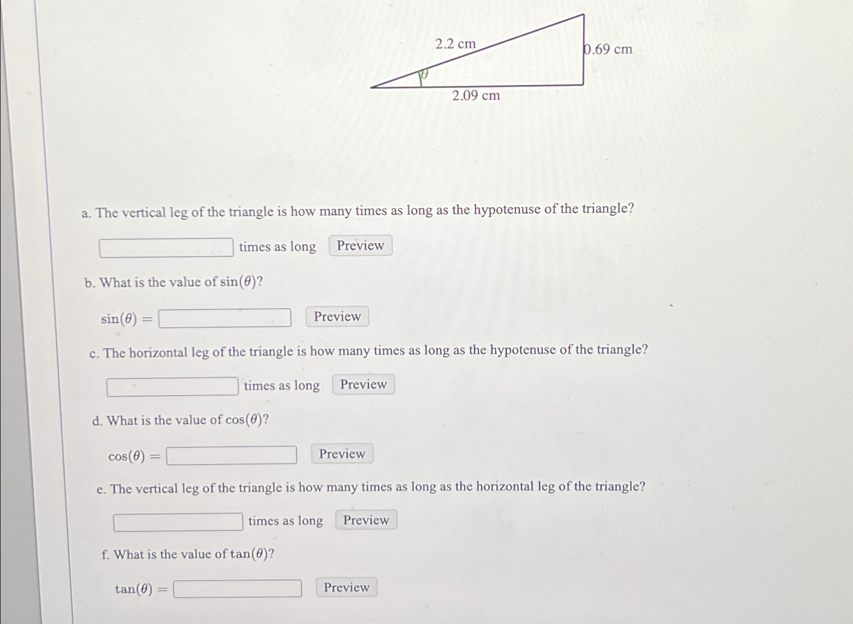 Solved a. ﻿The vertical leg of the triangle is how many | Chegg.com