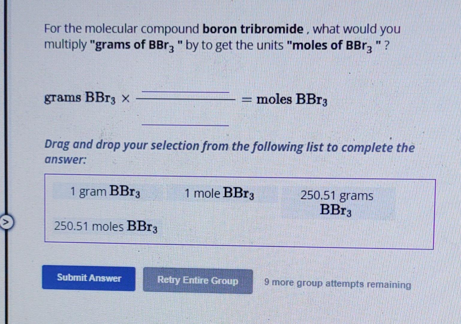 Solved For the molecular compound boron tribromide, what | Chegg.com
