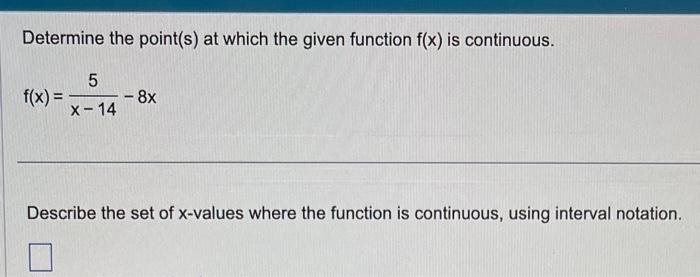 Solved Determine the point(s) at which the given function | Chegg.com