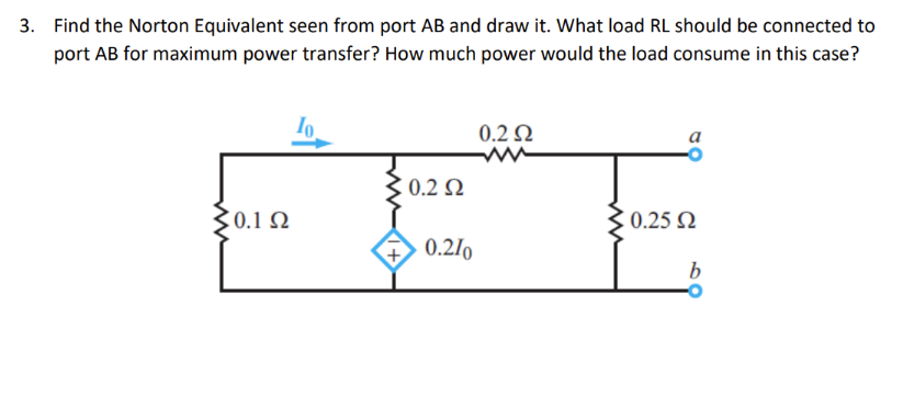 Solved 3. ﻿Find the Norton Equivalent seen from port \( ﻿A B | Chegg.com