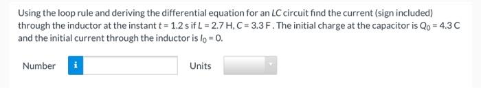 Solved Using the loop rule and deriving the differential | Chegg.com