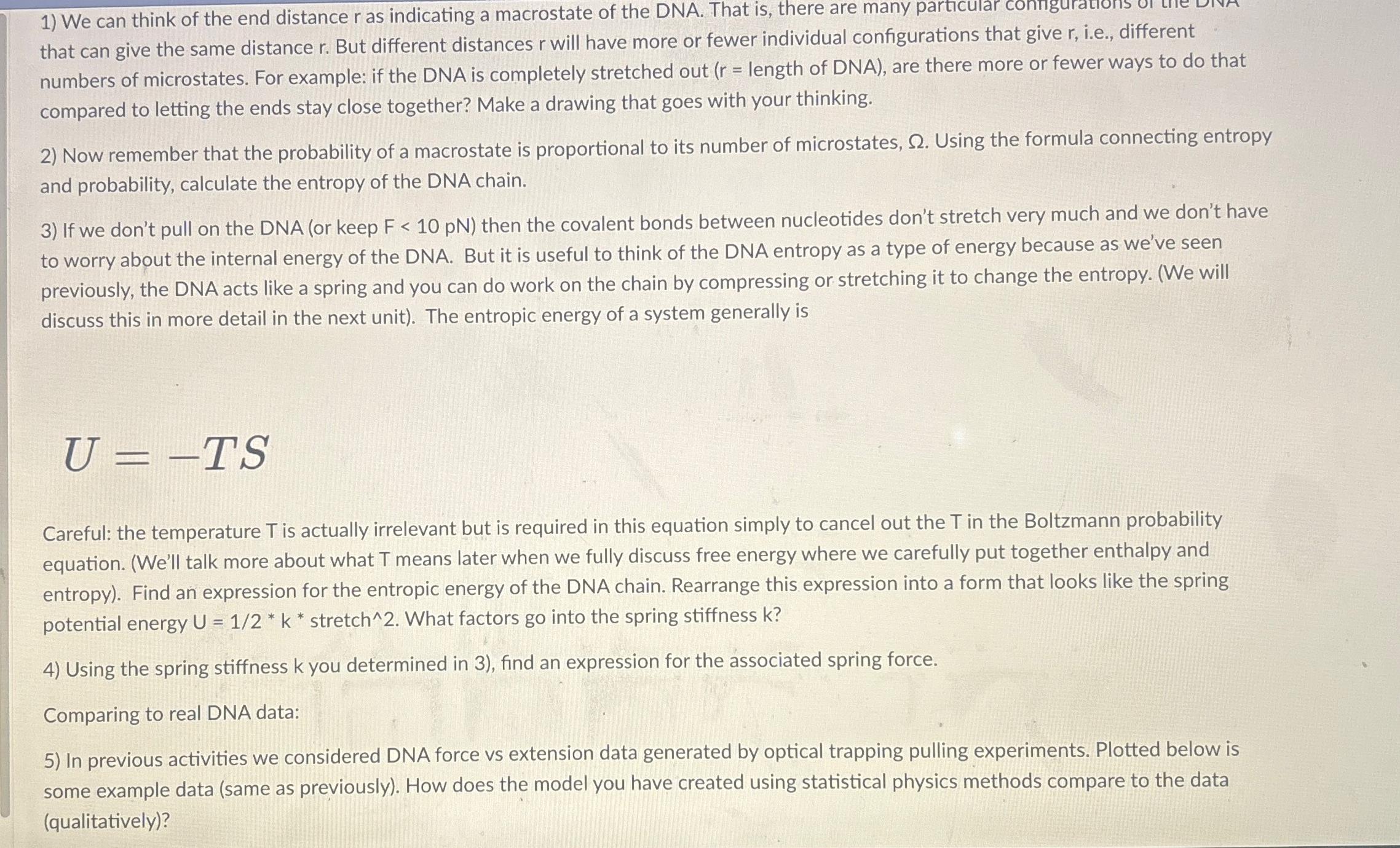 Solved We can think of the end distance r ﻿as indicating a | Chegg.com
