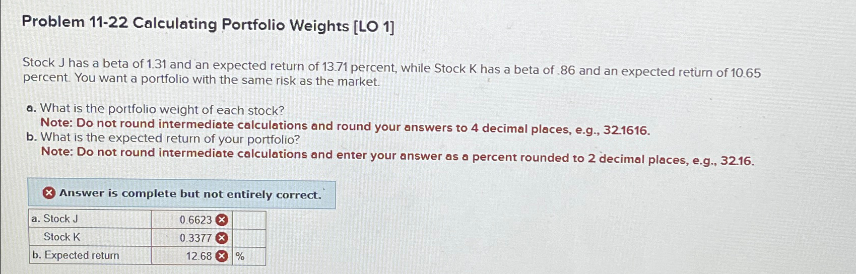 Solved Problem 11-22 ﻿Calculating Portfolio Weights [LO | Chegg.com