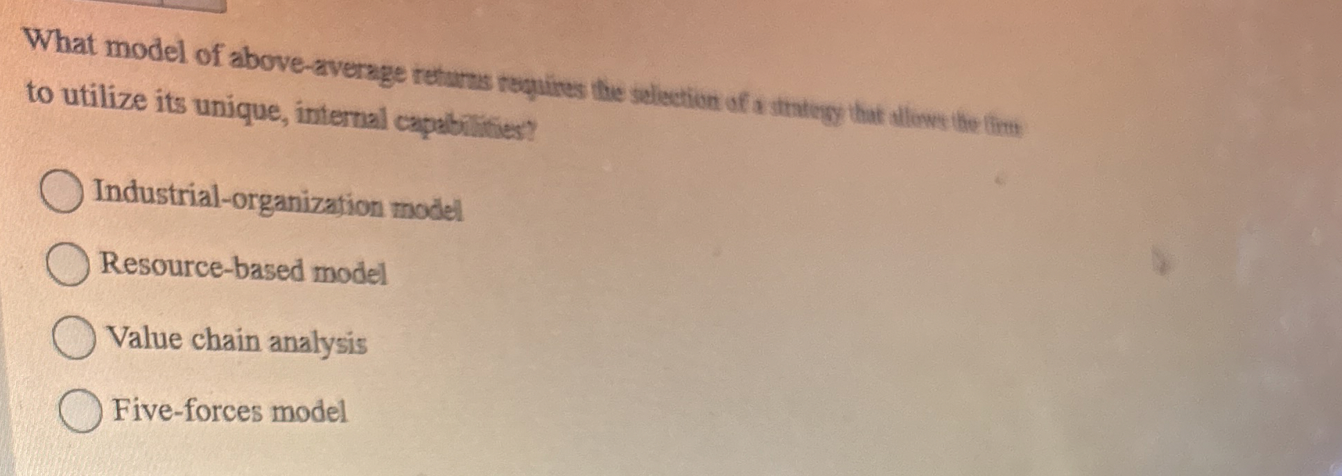 Solved What model of above-average returns requires the | Chegg.com