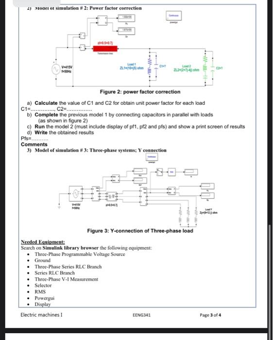 Solved 4) Model or simulation # 2: Power factor correction . | Chegg.com